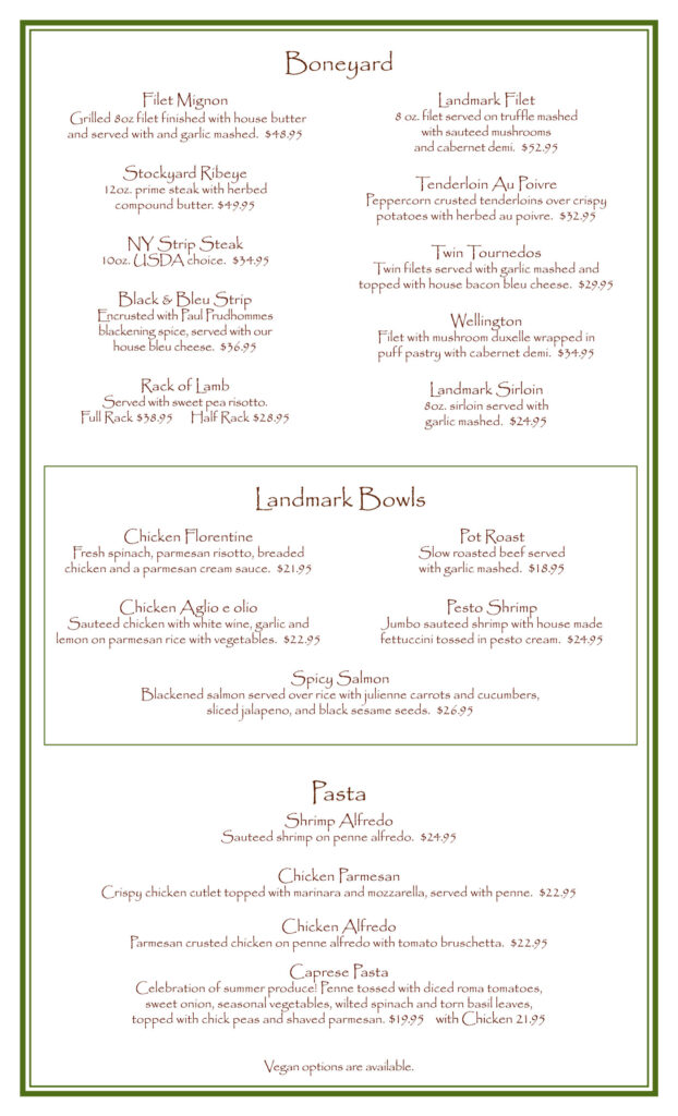 MENU – Landmark Restaurant